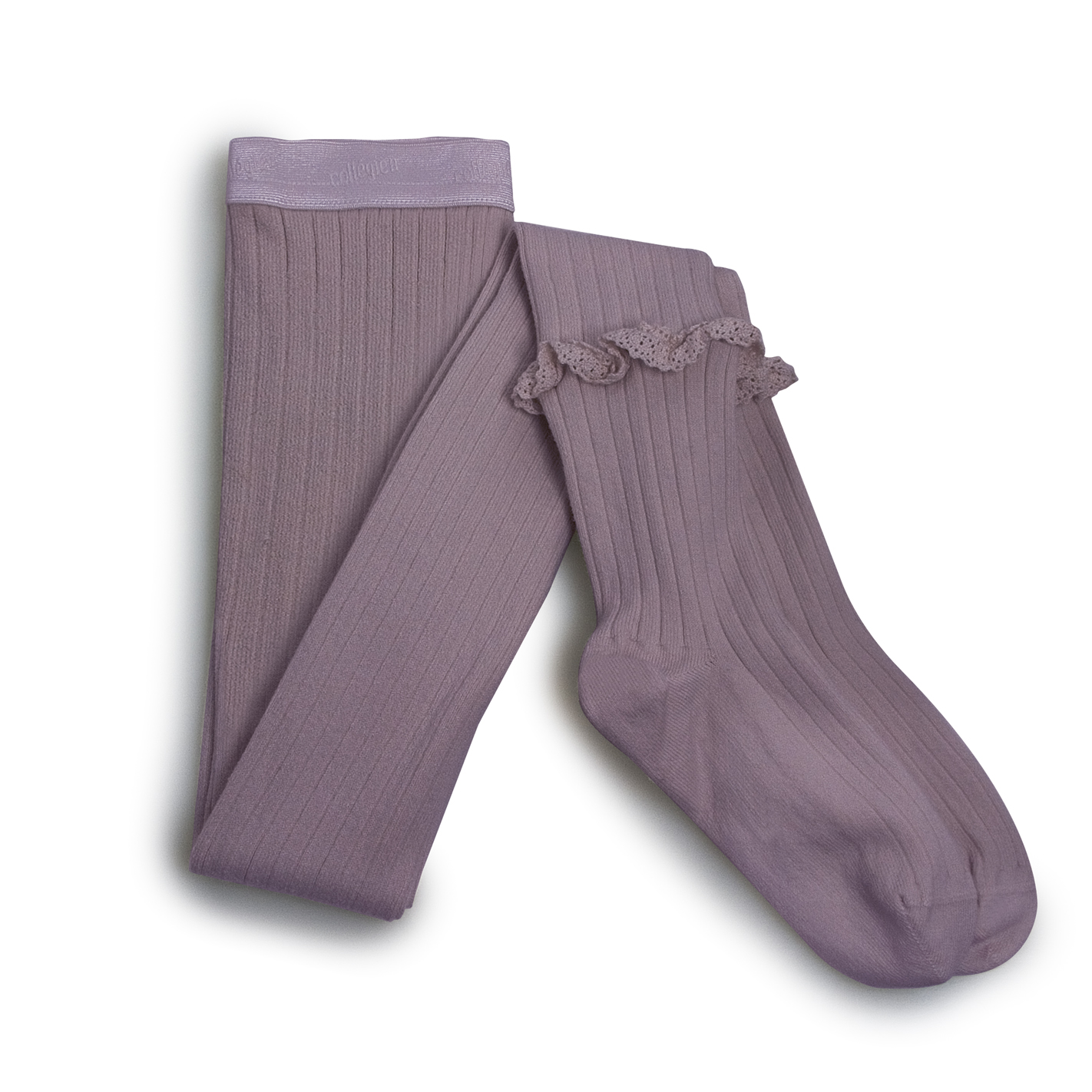 Chloé - Lace Frill Ribbed Tights - Fleur de Lavande